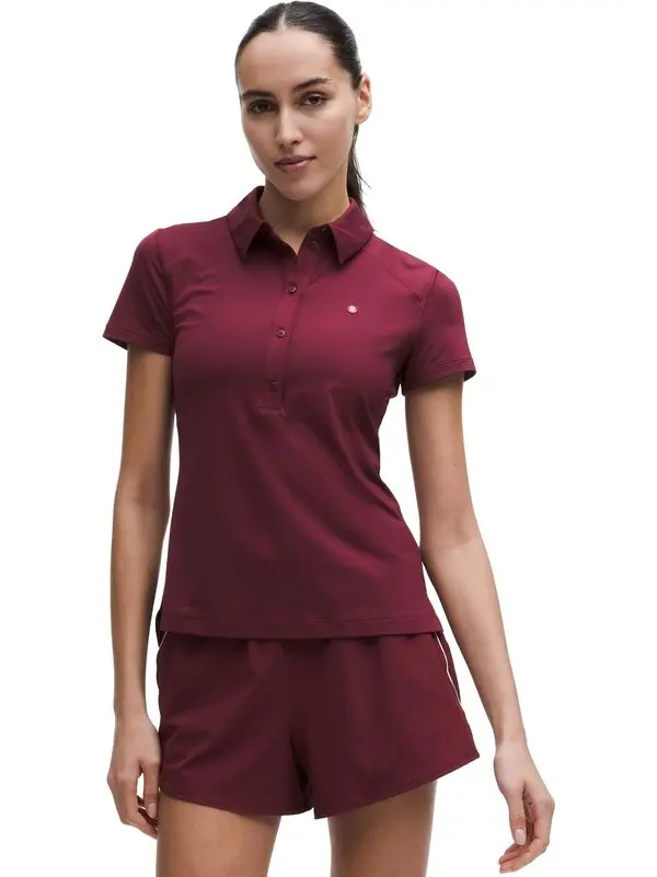Lululemon Quick-dry Short Sleeve Polo Shirt - Burgundy Bay