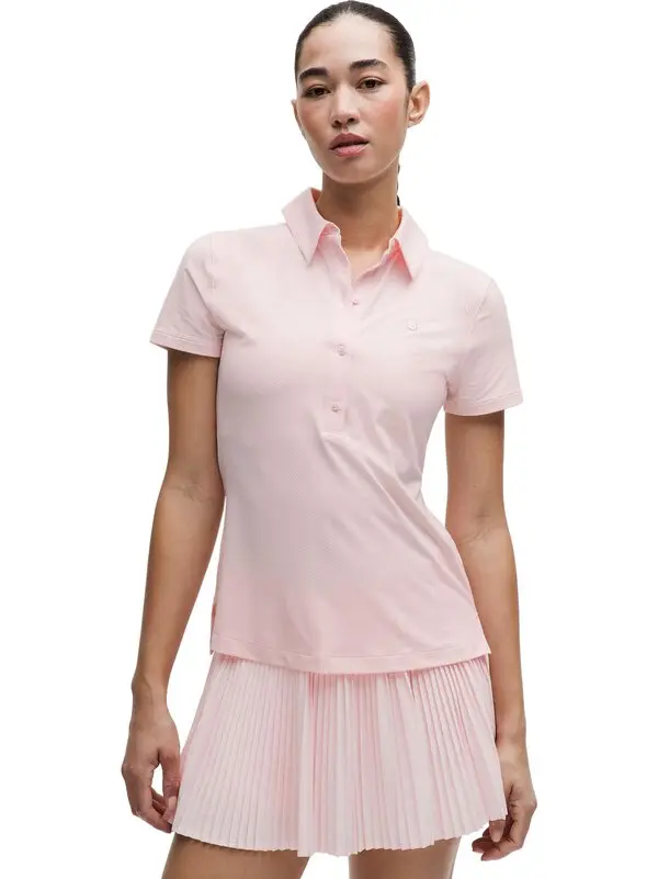 Lululemon Quick-dry Short Sleeve Polo Shirt - Pink Pearl