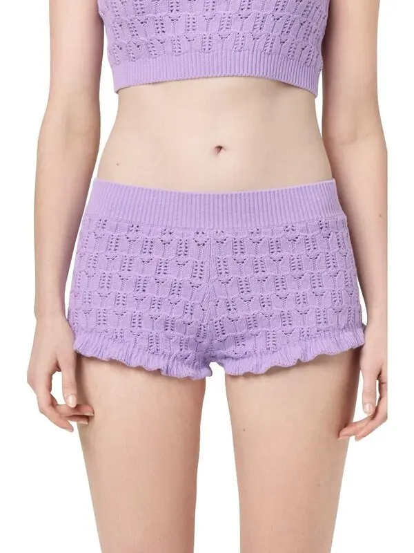 FLORENCE BY MILLS Pointelle Knit Shorts - Millie Lavender