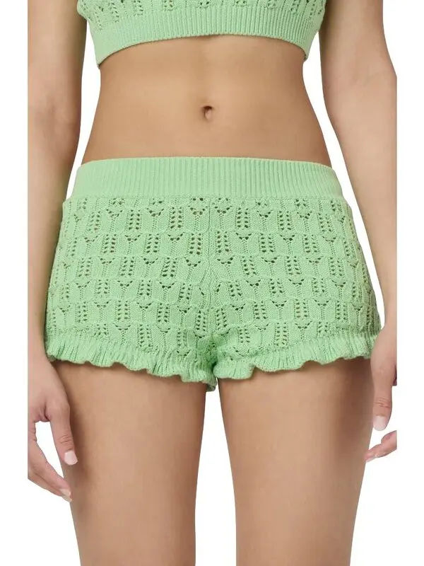 FLORENCE BY MILLS Pointelle Knit Shorts - Spruce Stone