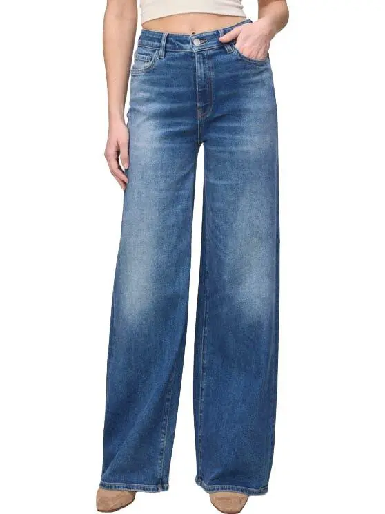 Warp + Weft High-waist Wide Leg Jeans - Cuff It