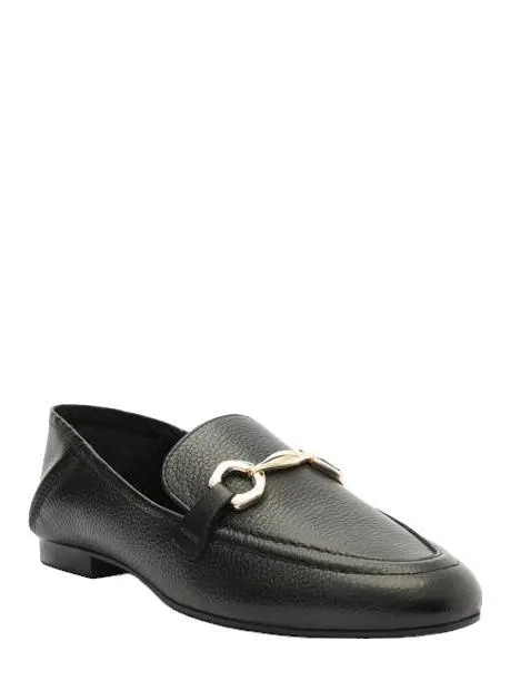 AREZZO Emma Leather Loafer - Black Leather