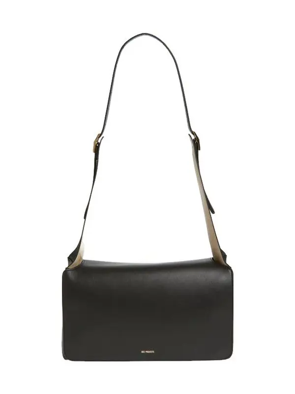 REE PROJECTS Florencia Soft Leather Shoulder Bag - Black
