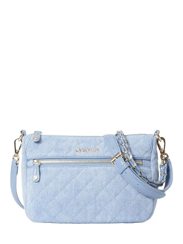 Mz Wallace Crosby Quilted Denim Crossbody Bag - True Light Denim