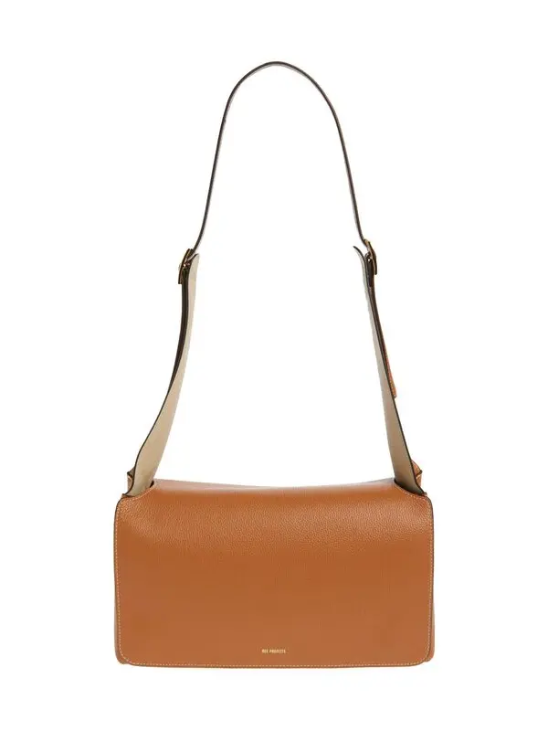 REE PROJECTS Florencia Soft Pebble Grain Leather Shoulder Bag - Caramel