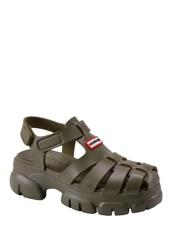 Hunter Lug Sole Fisherman Sandal - Dark Green