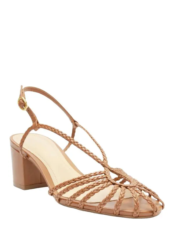 AREZZO Paola Slingback Block Heel Sandal - Roast Caramel