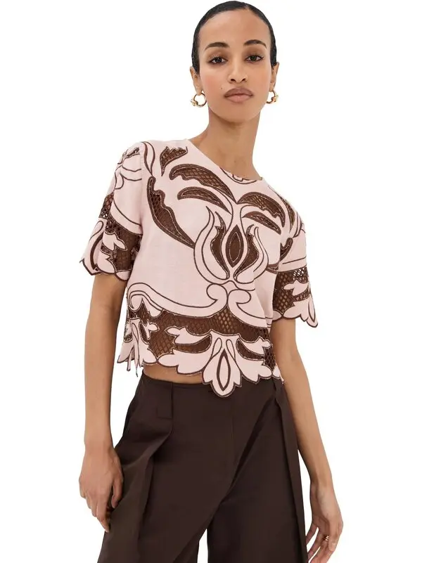 Lug Von Siga Dakota Embroidered Top - Pink