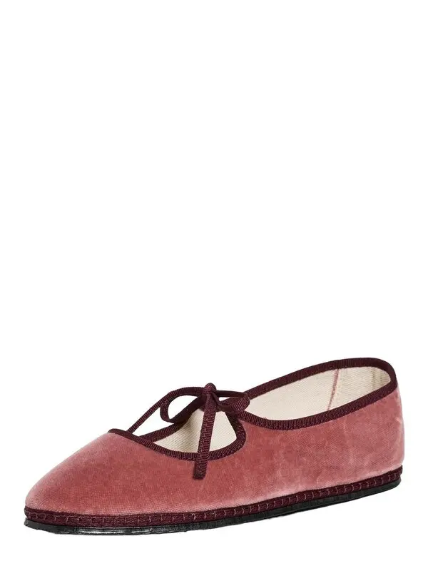 VIBI VENEZIA Mary Jane Velvet Brigitte Flats - Marie Antoinette