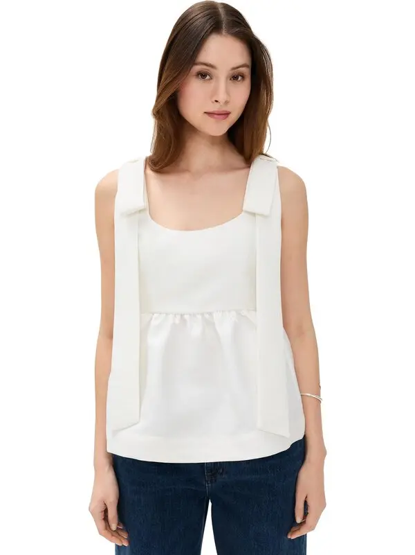 ALIGNE Alina Bow Tie Top - White