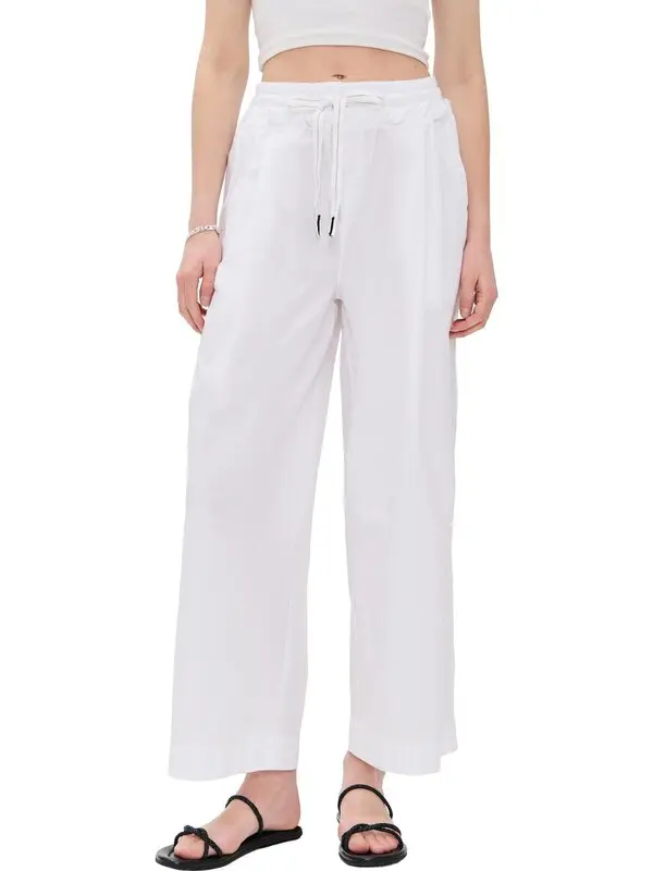 Stateside Poplin Drawstring Pants - White