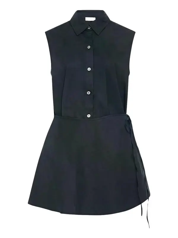 Rosetta Getty Sleeveless Asymmetric Shirt - Black