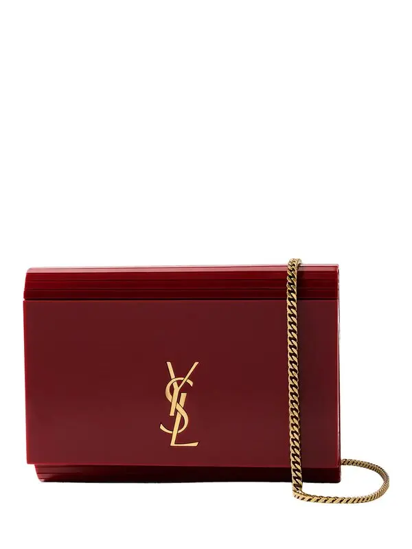 Saint Laurent Vicky Plexiglass Shoulder Bag - Burgundy