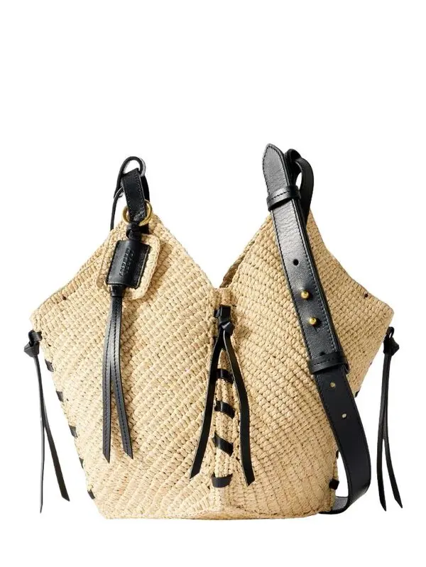 Isabel Marant Tampa Mini Raffia Bucket Bag - Neutrals
