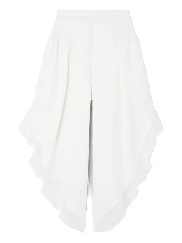 Valentino Garavani Asymmetric Silk-crepe Pants - White