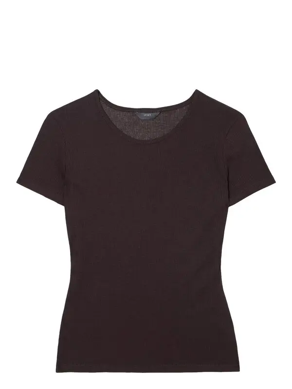 LESET Rozzi Ribbed Jersey T-shirt - Brown