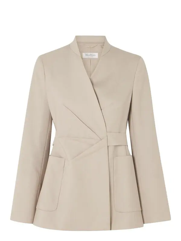 Max Mara Nereo Pleated Wool-blend Blazer - Neutrals