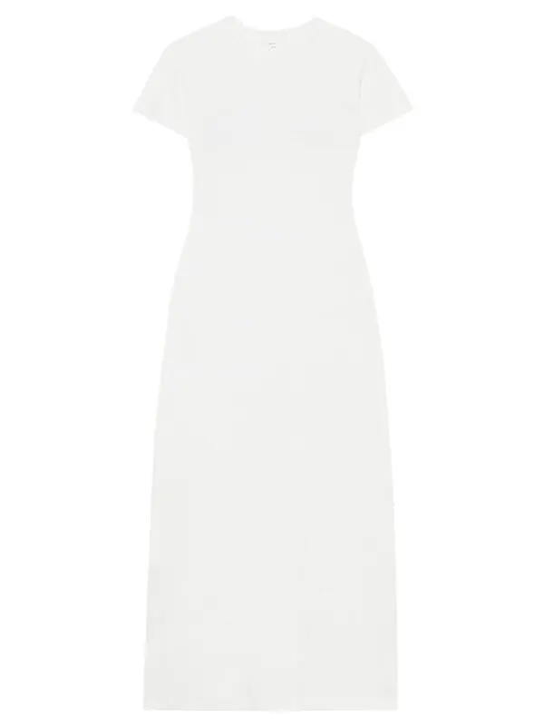 LESET Laura Recycled Cotton-jersey Maxi Dress - White
