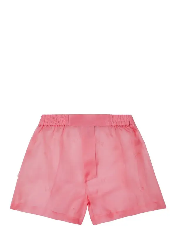 Kiki De Montparnasse Laser-cut Silk-organza Shorts - Pink