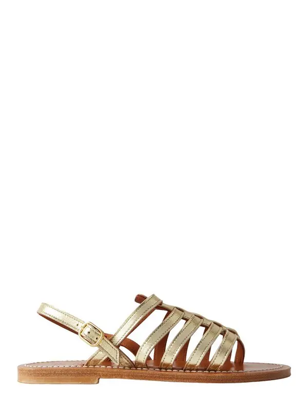 K.JACQUES Homere Metallic Leather Sandals - Gold