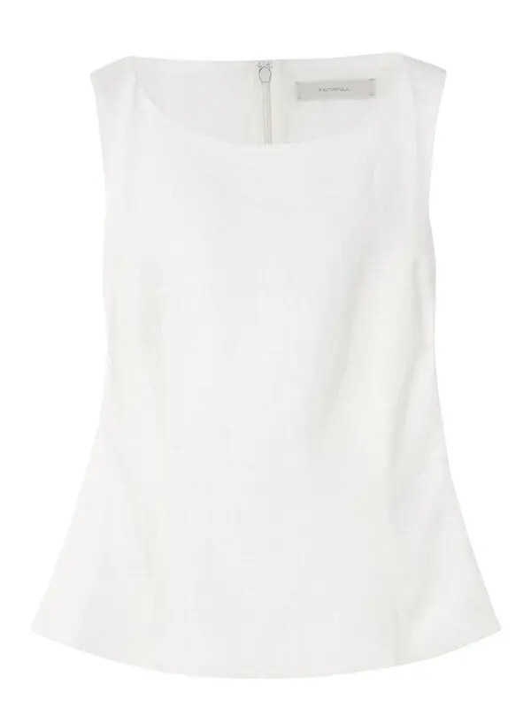 Faithfull The Brand Ana Linen Tank - White