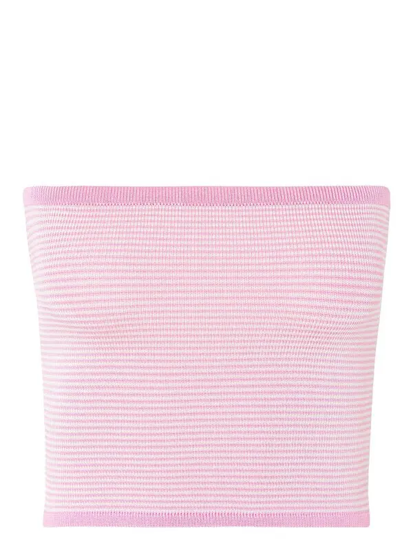Calle Del Mar Strapless Knitted Top - Pink