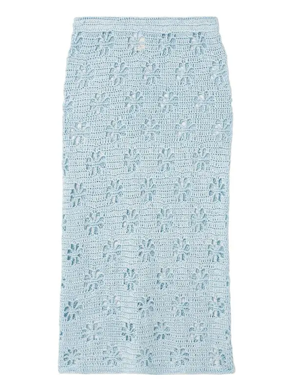 Calle Del Mar Crocheted Midi Skirt - Blue