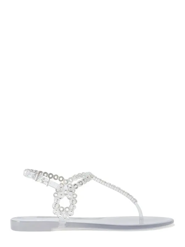 AQUAZZURA Almost Bare Crystal-embellished Pvc Sandals - Neutrals