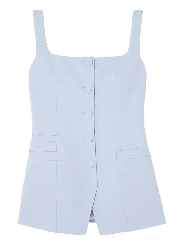 Another Tomorrow Crepe Top - Blue