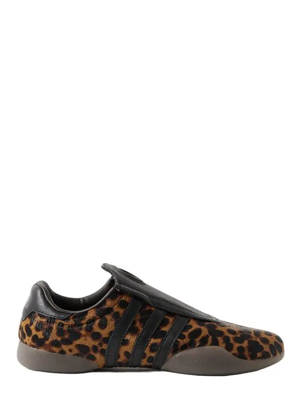 Adidas Originals By Alexander Wang Taekwondo Mei Leather-trimmed Leopard-print Pony Hair Sneakers - Animal Print