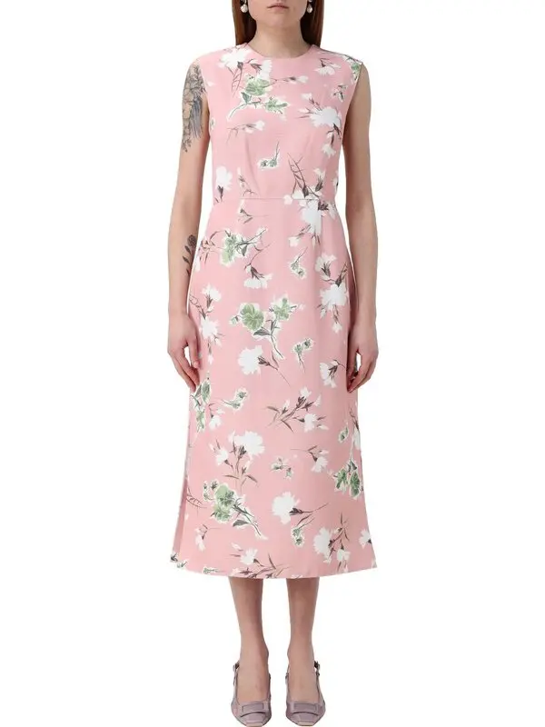 Erdem Floral Print Midi Dress - Pink