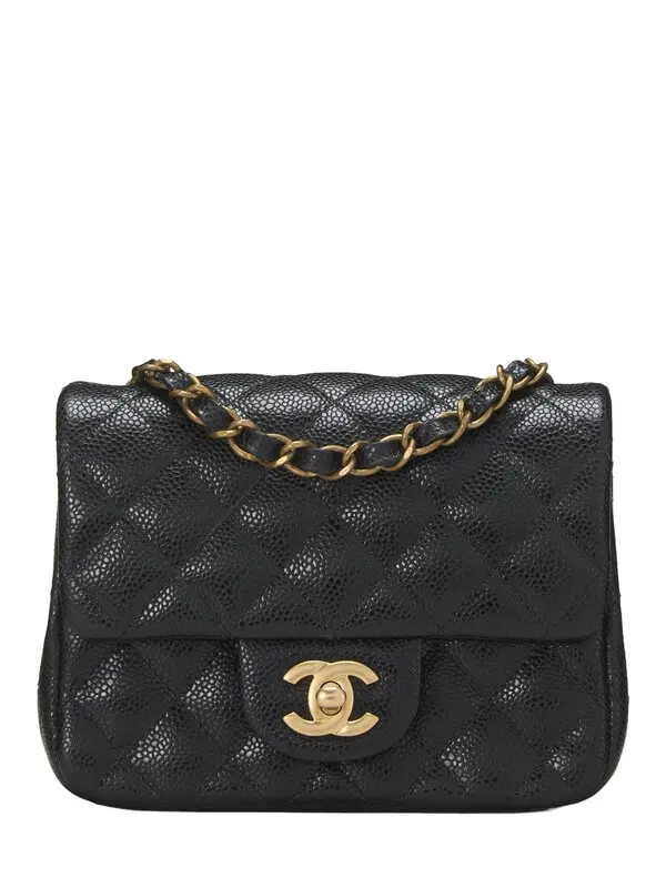 Chanel Quilted Caviar Square Flap - Black