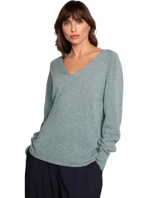 CELTIC & CO. Geelong Slouch V-neck Sweater - Dark Sage