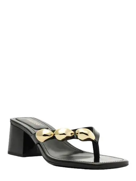 AREZZO Sunny Block Heel Flip Flop - Black