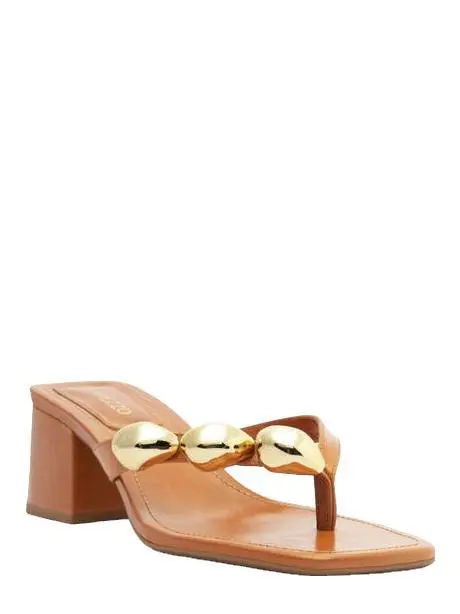 AREZZO Sunny Block Heel Flip Flop - Jungle Nut
