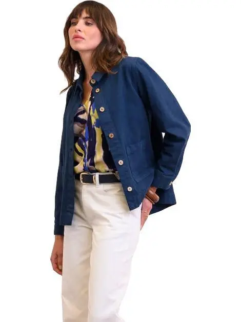 CELTIC & CO. Cotton Twill Pleat Back Jacket - Dark Navy