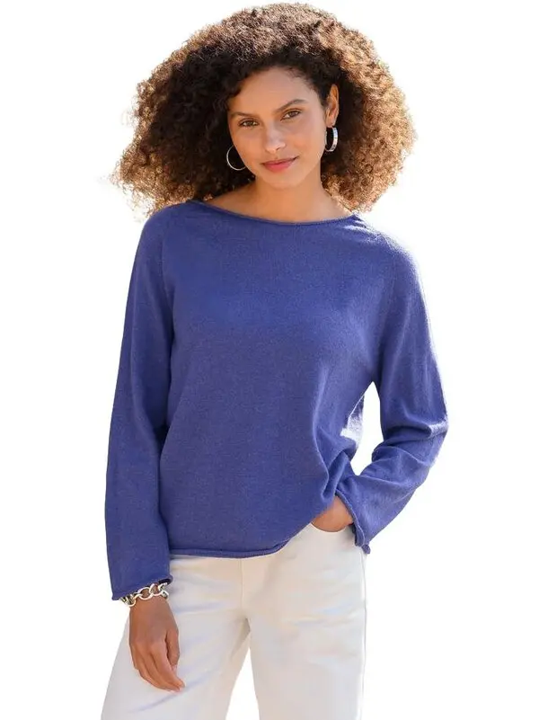 CELTIC & CO. Supersoft Boat Neck Sweater - Indigo