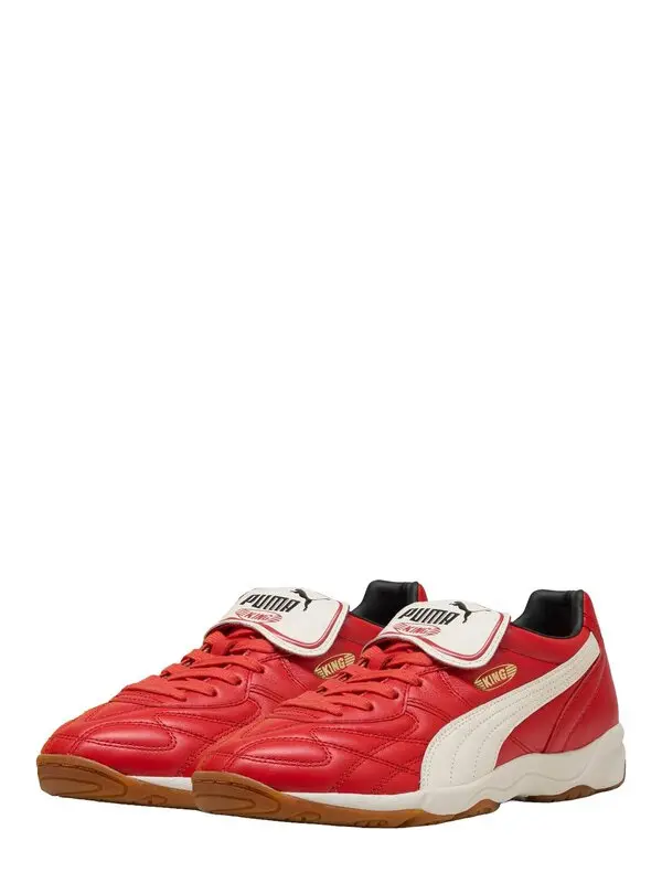 PUMA King Indoor Soccer Sneakers - Red Fire-frosted Ivory