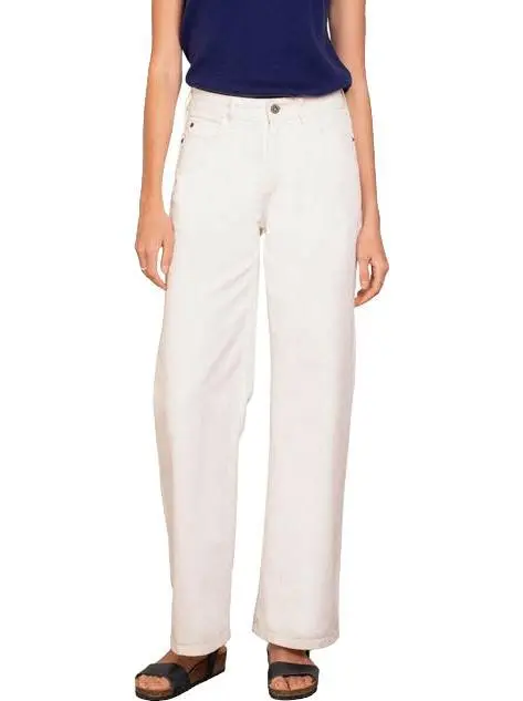 CELTIC & CO. Wide-leg Denim Jeans - Ecru