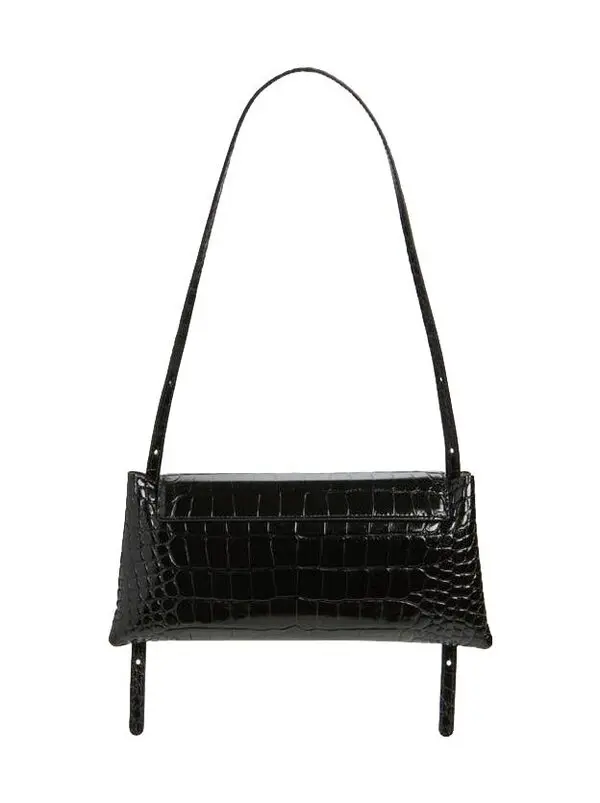 REE PROJECTS Elieze Croc-embossed Clutch - Black