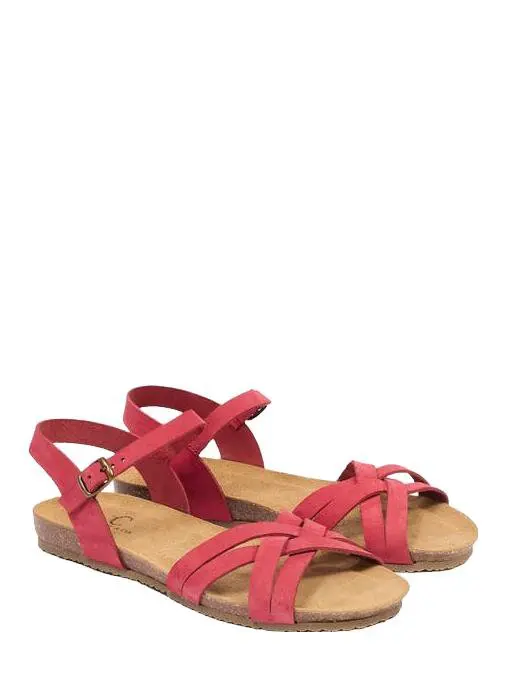 CELTIC & CO. Multistrap Flat Sandal - Chilli Nubuck