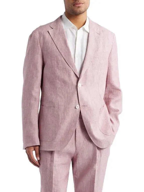Hugo Boss Heston Linen Sport Coat - Dark Pink