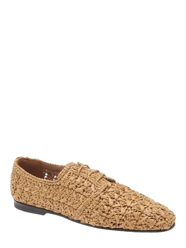 Dolce & Gabbana Raffia Lace-up Loafer - Naturale/ Cammello