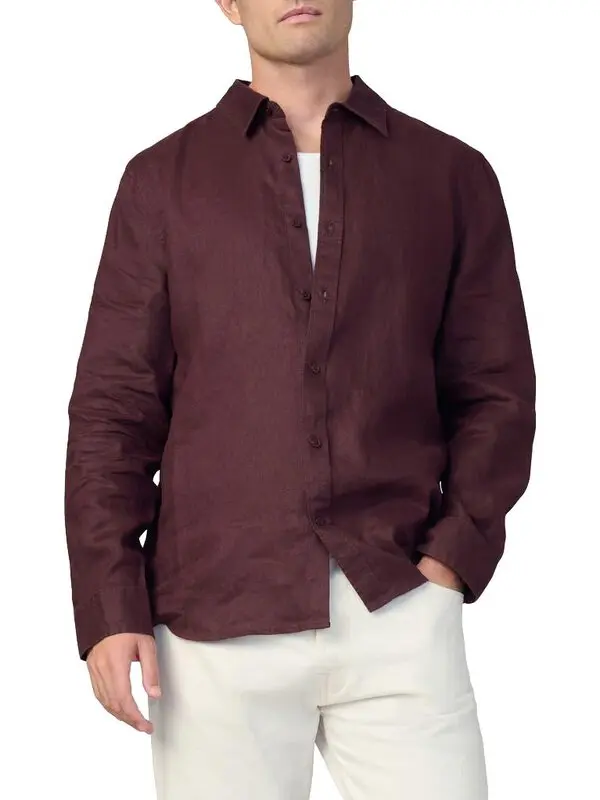 Joe's Jeans Jakob Linen Button-up Shirt - Marron