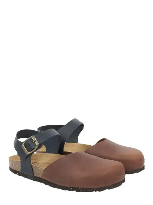 CELTIC & CO. Closed Toe Sandal - Cognac / Navy