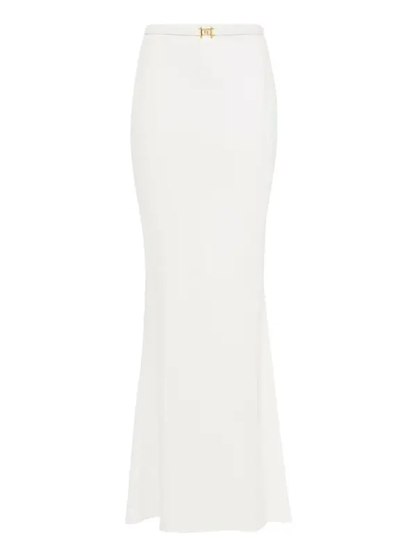 Elisabetta Franchi Crepe Maxi Skirt - White