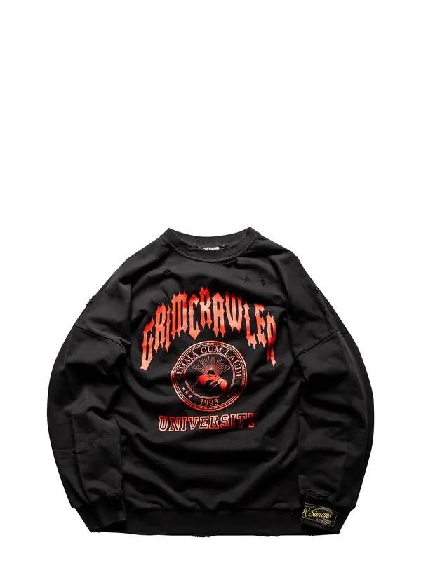 Raf Simons Grimcrawler Destroyed Crewneck - Black