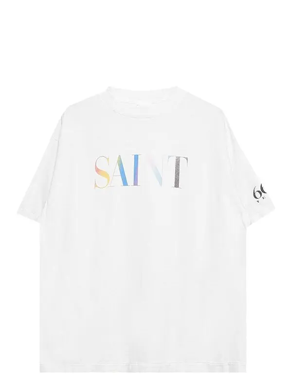SAINT MXXXXXX Rainbow Saint Short-sleeve T-shirt - White