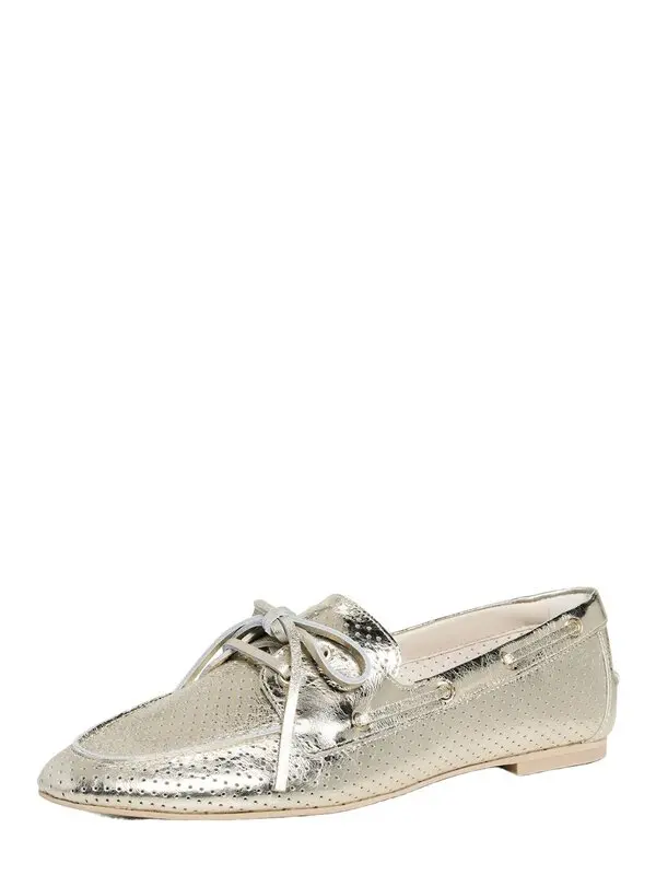 Dolce Vita Lakin Loafers - Platinum Peforated Leather