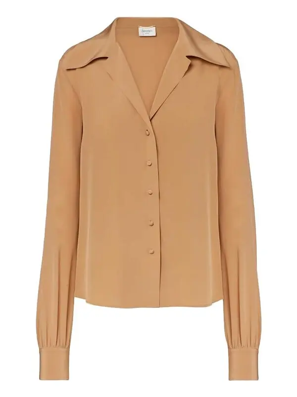Saint Laurent Silk Crêpe De Chine Blouse - Beige
